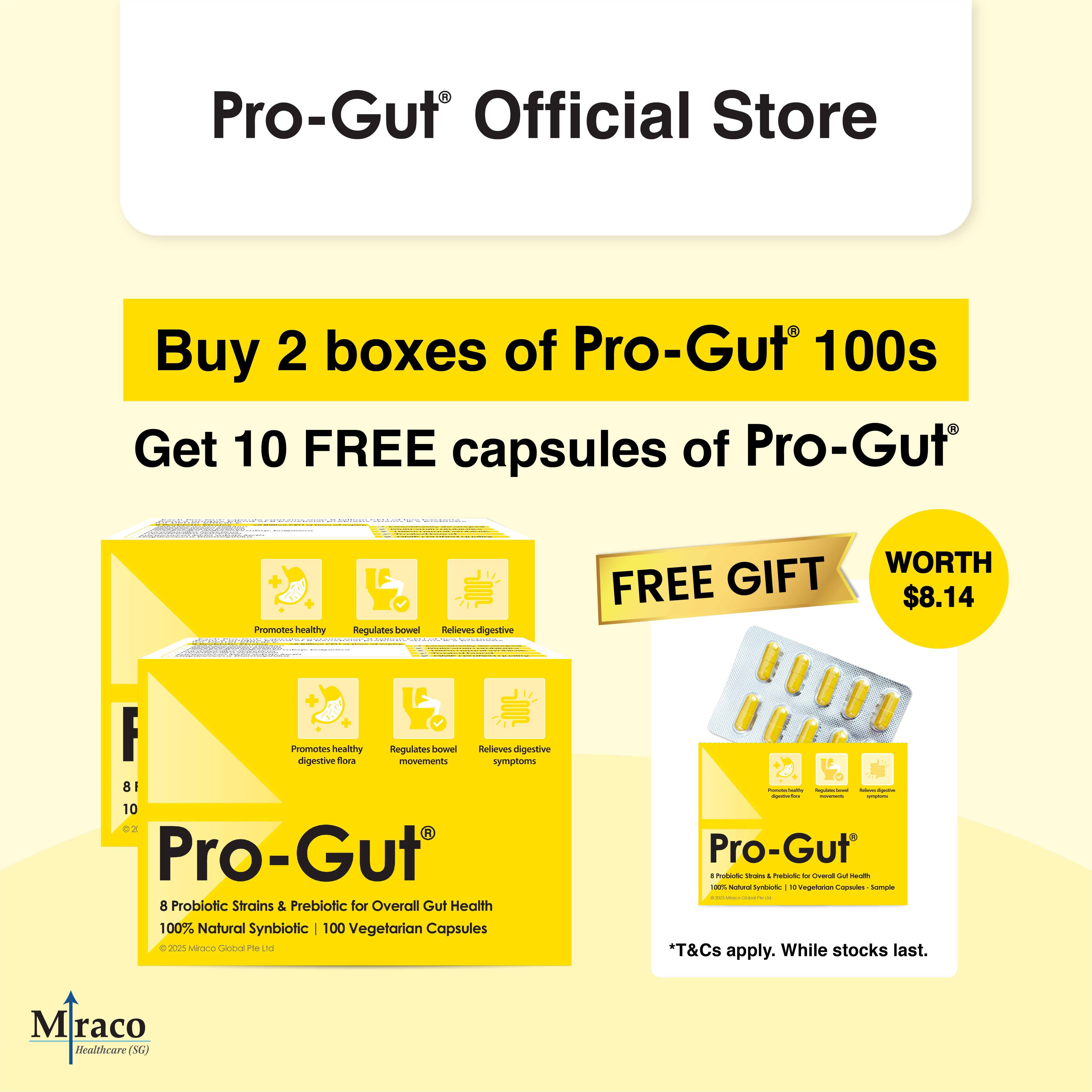 [Bundle of 2] Pro-Gut® 100 capsules - FREE 10 capsules – Miraco ...
